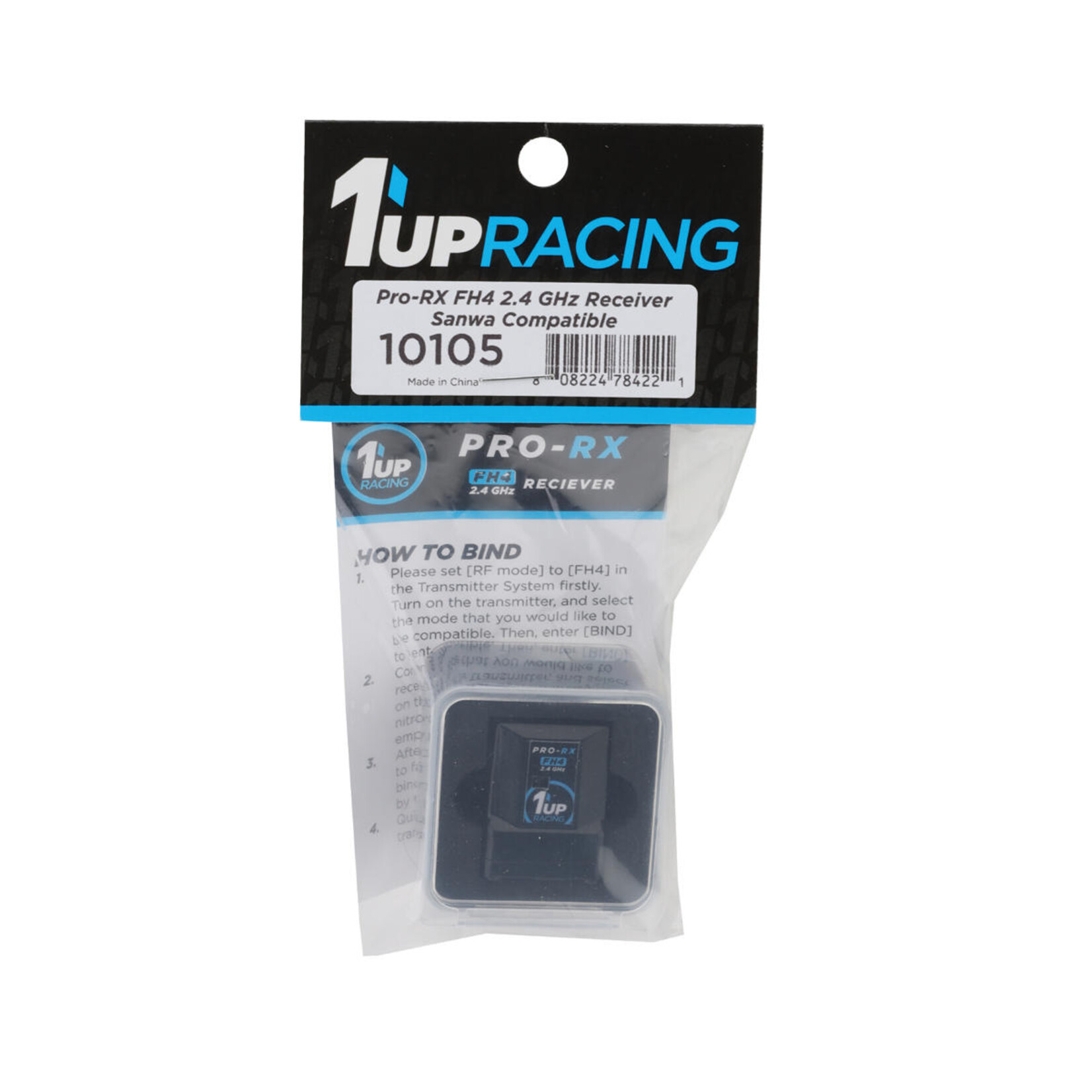 #10105 1UP Racing 4-Channel Sanwa FH4 Antenna-Free 2.4GHz Receiver - Hobby Time RC