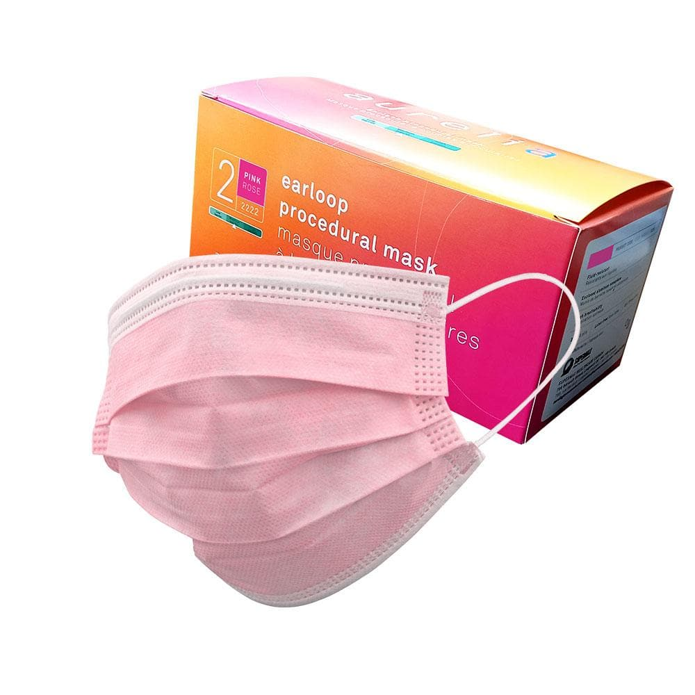 AURELIA SURGICAL EARLOOP FACE MASK PINK/ROSE BOX OF 50 - Anarchy Tattoo ...