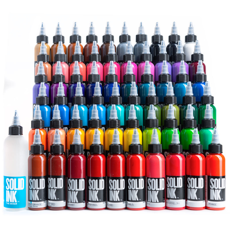 SOLID INK 60 COLORS SET (60 FOR THE PRICE OF 45) - Anarchy Tattoo Supplies