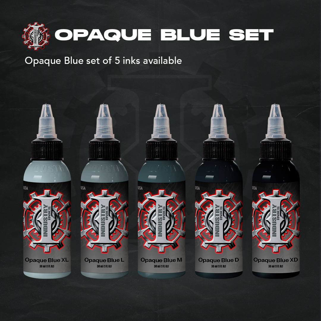 INDUSTRY INKS - OPAQUE BLUE SET PICK A SIZE - Anarchy Tattoo Supplies