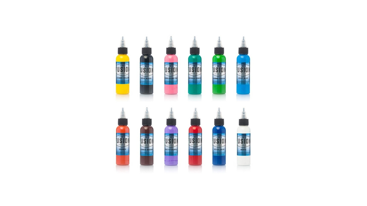 FUSION INK - SAMPLE PACK 12 COLOURS - Anarchy Tattoo Supplies