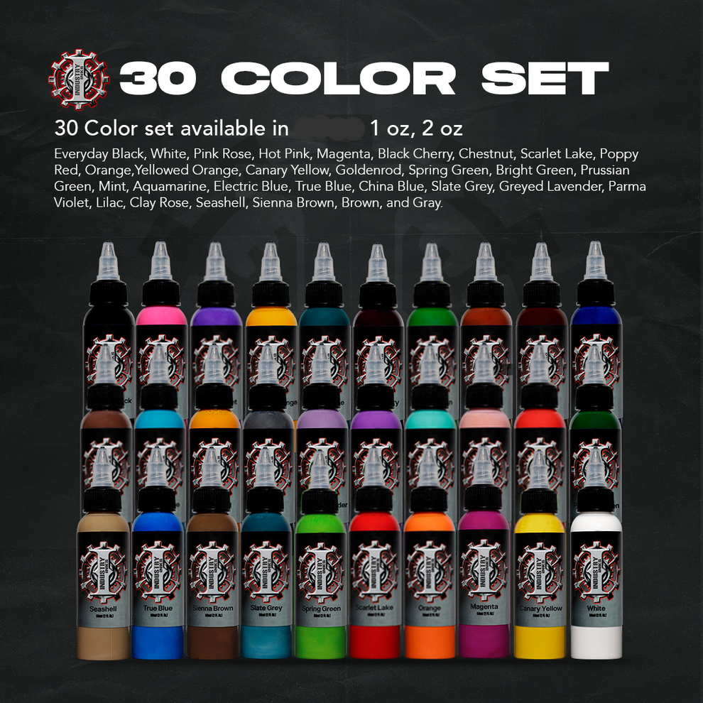 INDUSTRY INKS 30 COLOR SET - Anarchy Tattoo Supplies