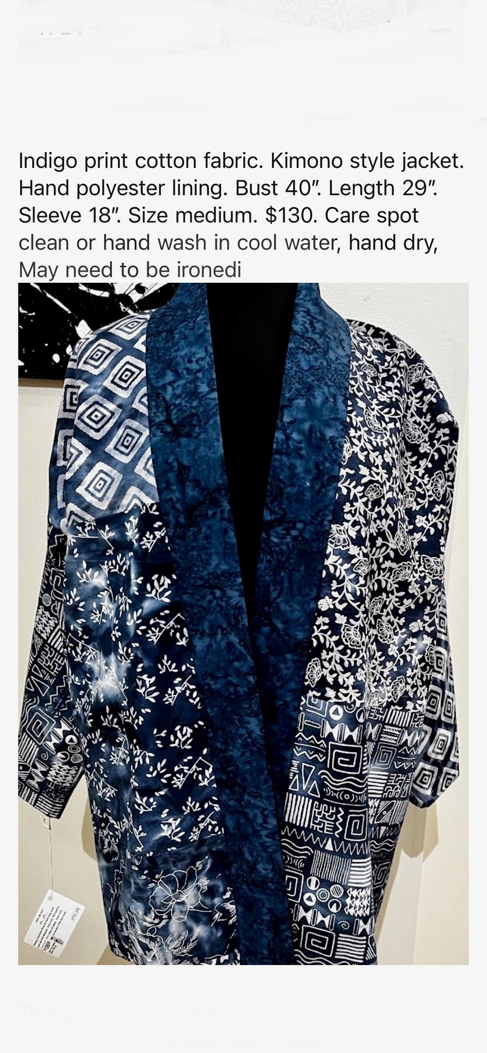 STUL-stultz blue ladies jacket size ed - BlueSkies Art Gallery