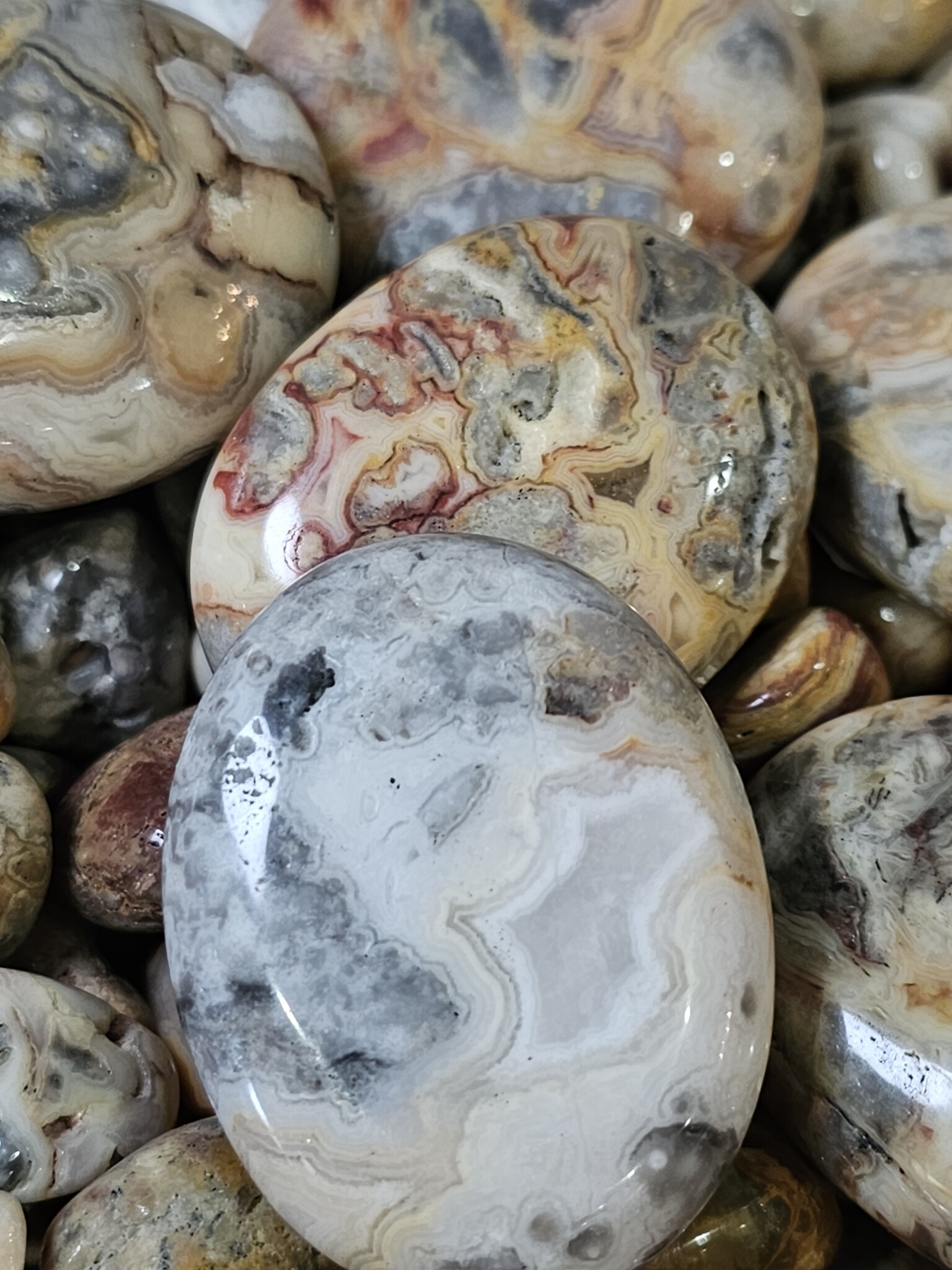 Crazy Lace Agate Palm 1.5" x 2" - Energy Within Crystals