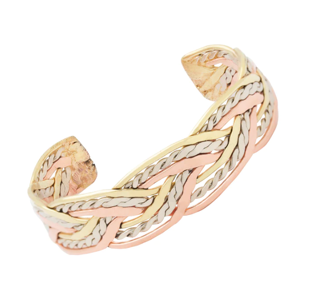Copper Cuff two tone Braid 4017 (adjustable) 1/2"wide - Energy Within ...