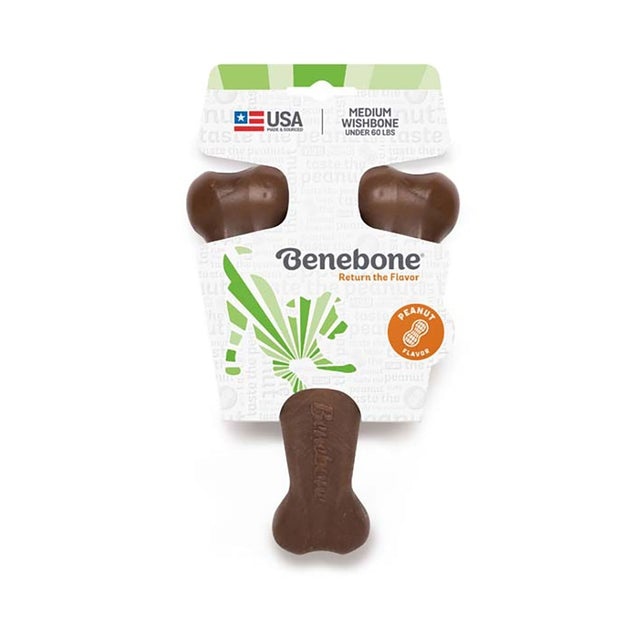 Benebone Dog Wishbone Chew Peanut Butter Large - Twelve Paws Pet Supply