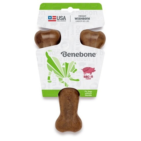 Benebone Dog Wishbone Chew Bacon Large - Twelve Paws Pet Supply
