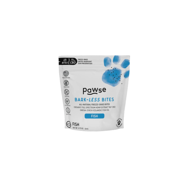 Pawse Bark-Less Bites Catfish 75mg 15-count - Twelve Paws Pet Supply