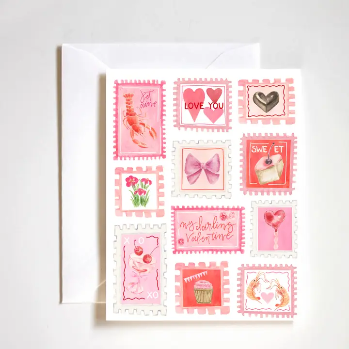 Love Stamps Valentines Card - Bohdii Boutique