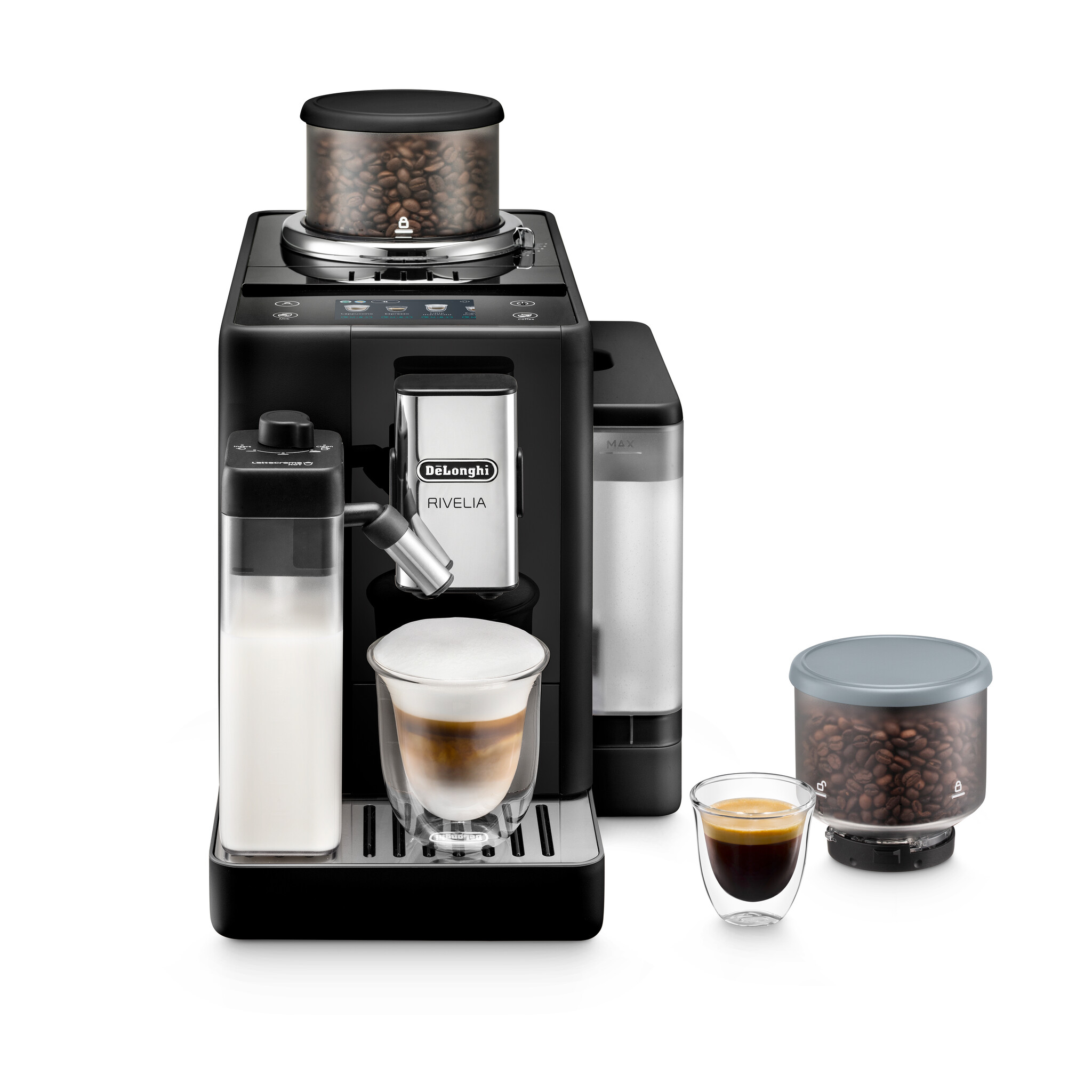 EXAM44055B-DELONGHI ESPRESSO RIVELIA ONYX BLACK - Atelier Kaféin