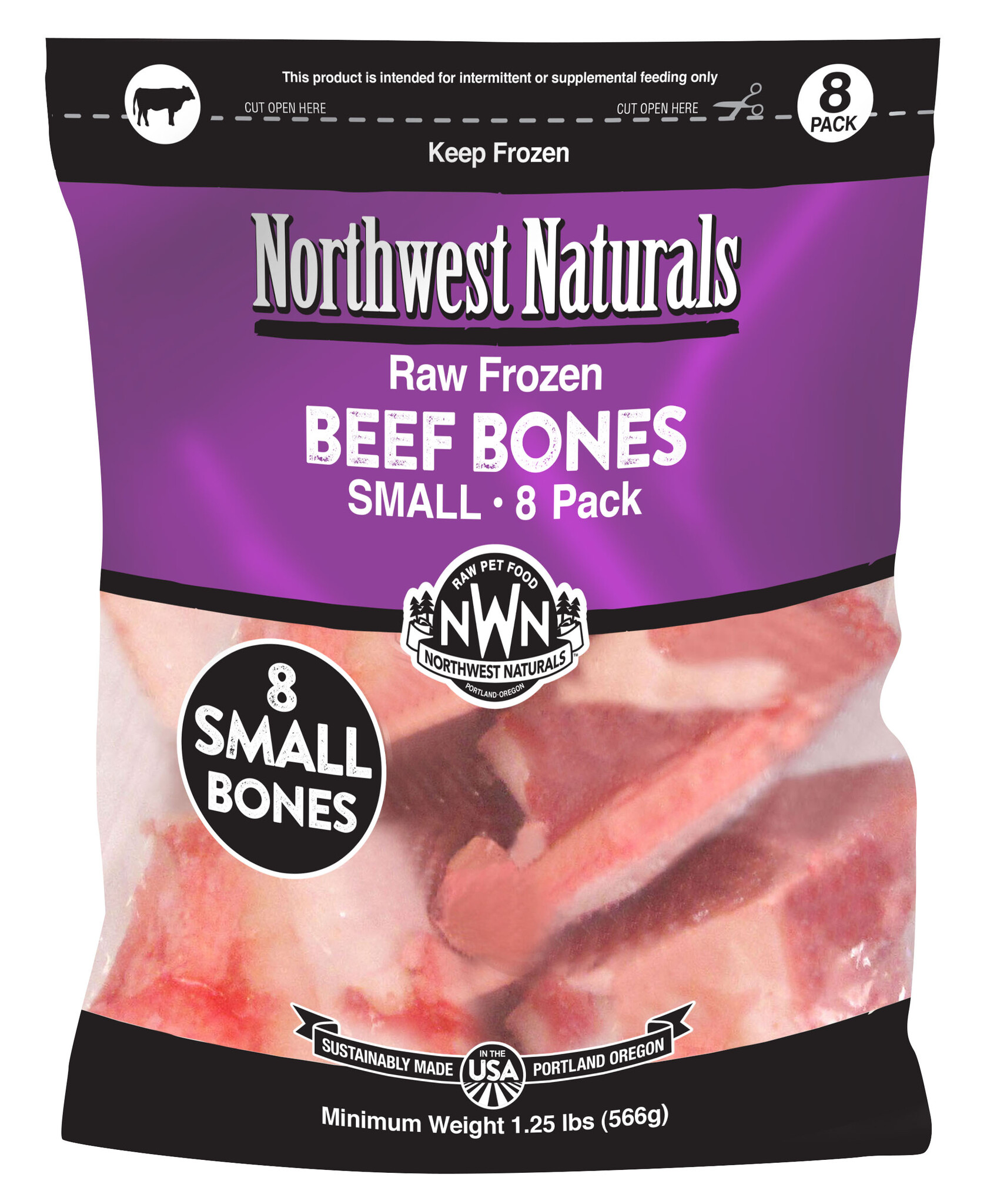 Northwest Naturals Frozen Raw Beef Marrow Bones (8 pack) - Wild Whiskers