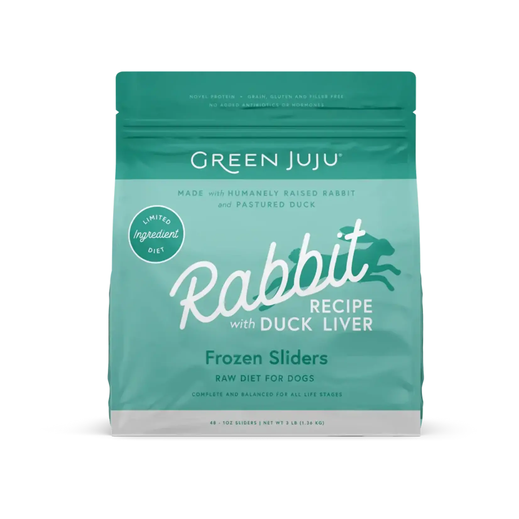 Frozen Raw Rabbit Recipe Sliders for Dogs 3lb - Wild Whiskers