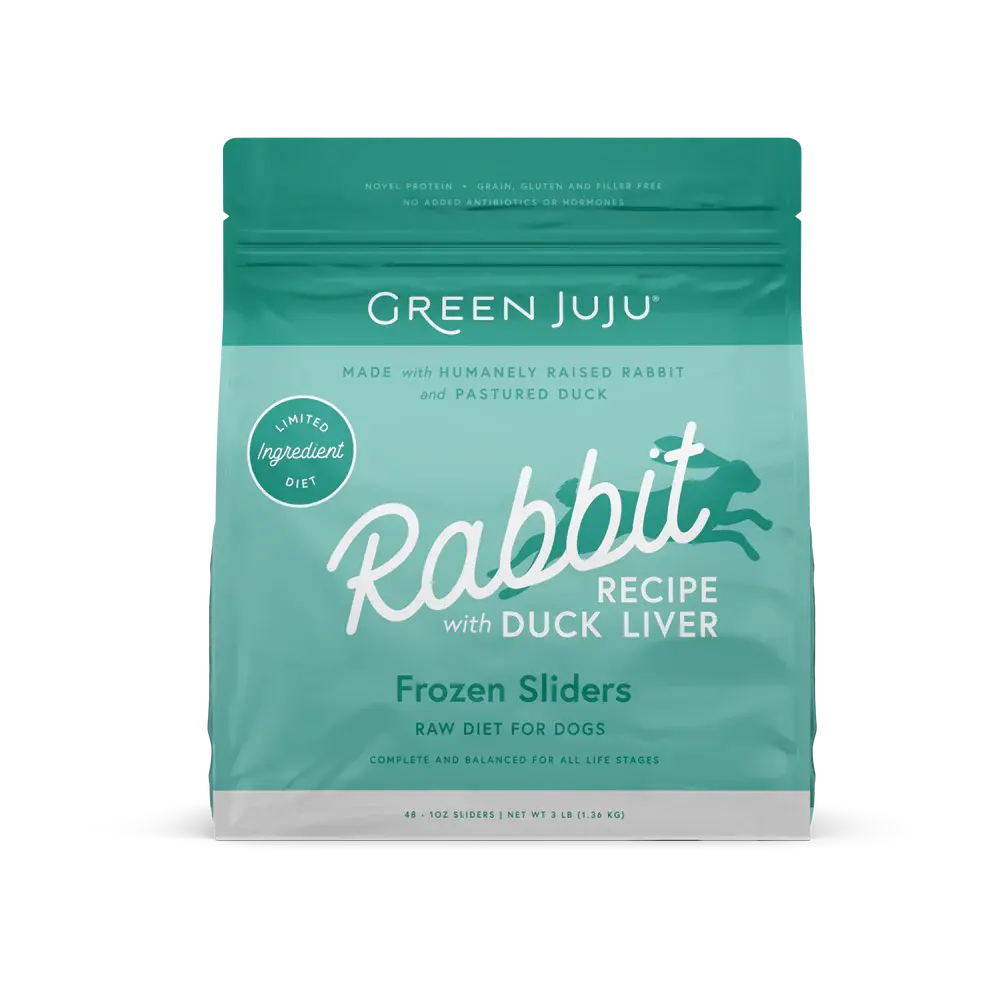 Frozen Raw Rabbit Recipe Sliders for Dogs 3lb - Wild Whiskers