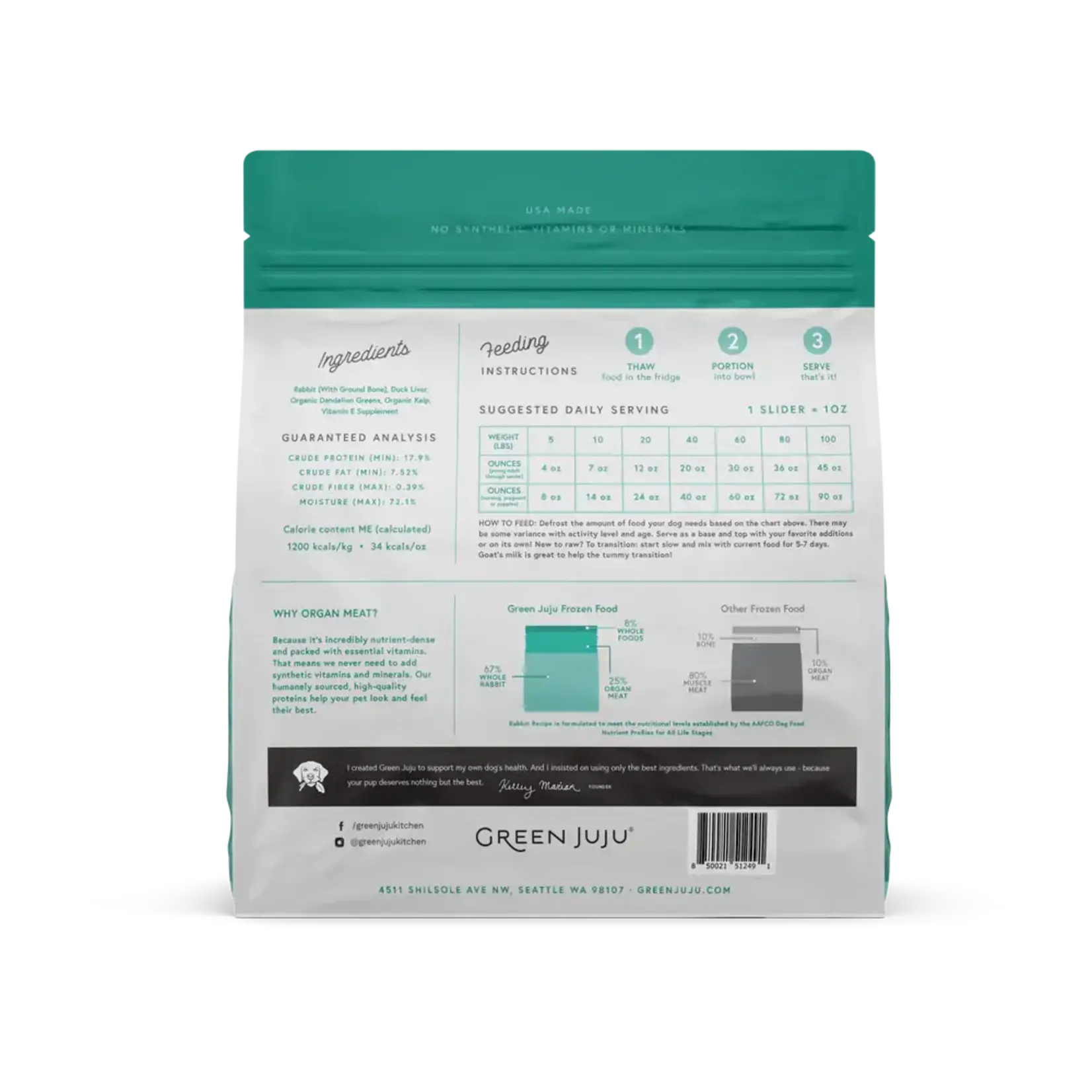 Frozen Raw Rabbit Recipe Sliders for Dogs 3lb - Wild Whiskers