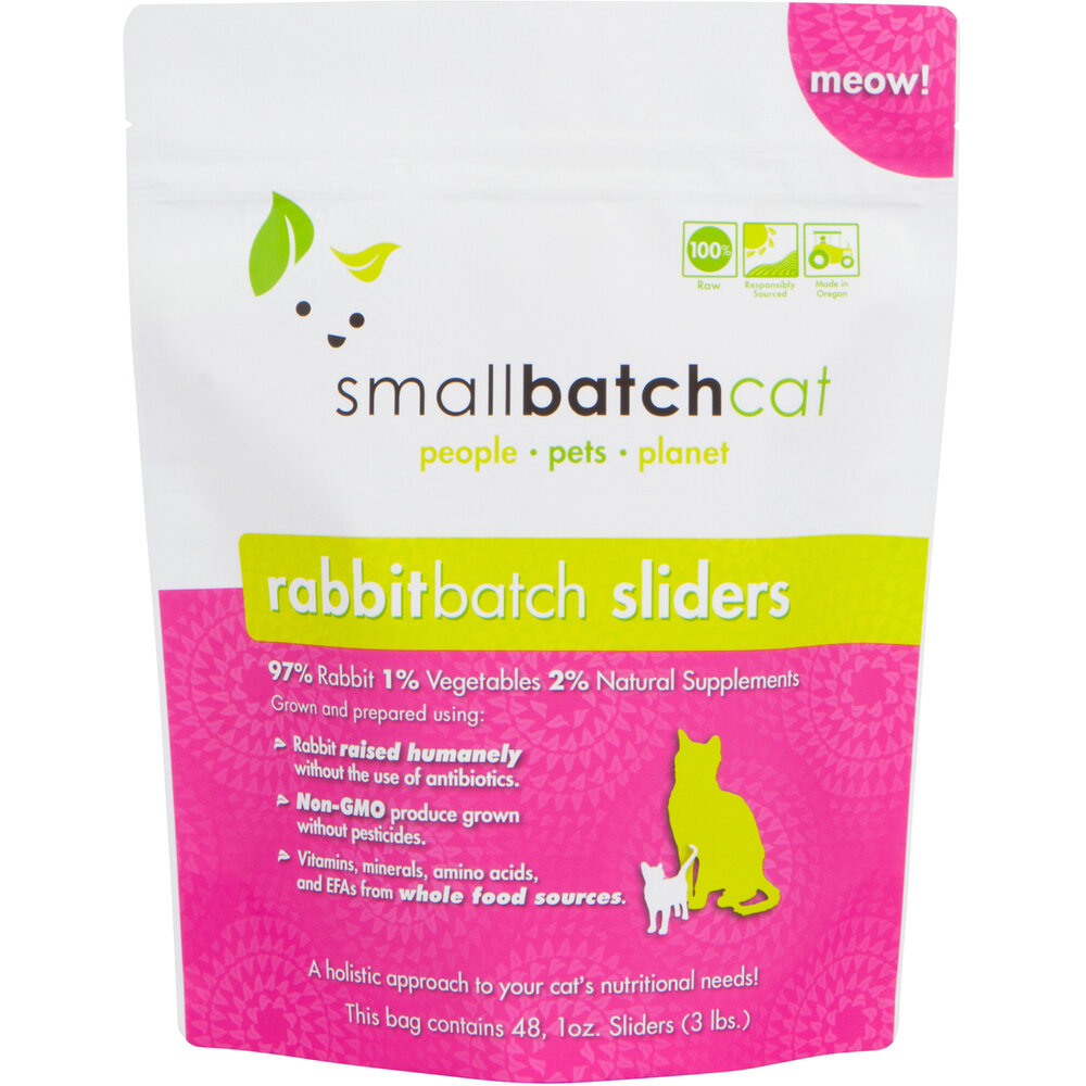 Cat Frozen Raw Rabbit Sliders 3lb - Wild Whiskers