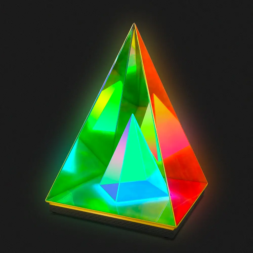 Unique Acrylic Pyramid Lamp - Prim in Proper