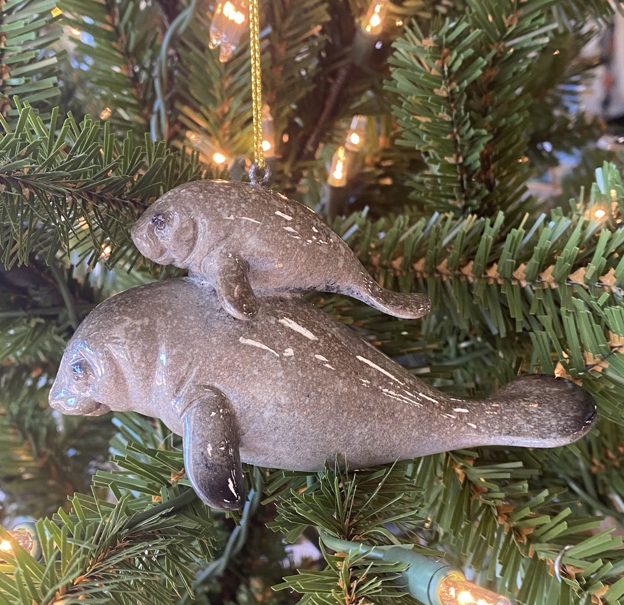 Mom & Baby Manatee Ornament - Prim in Proper