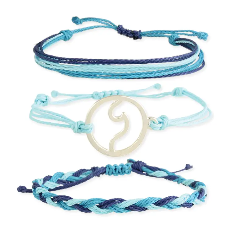 Blue Cord & Wave Charm Bracelet - Prim in Proper