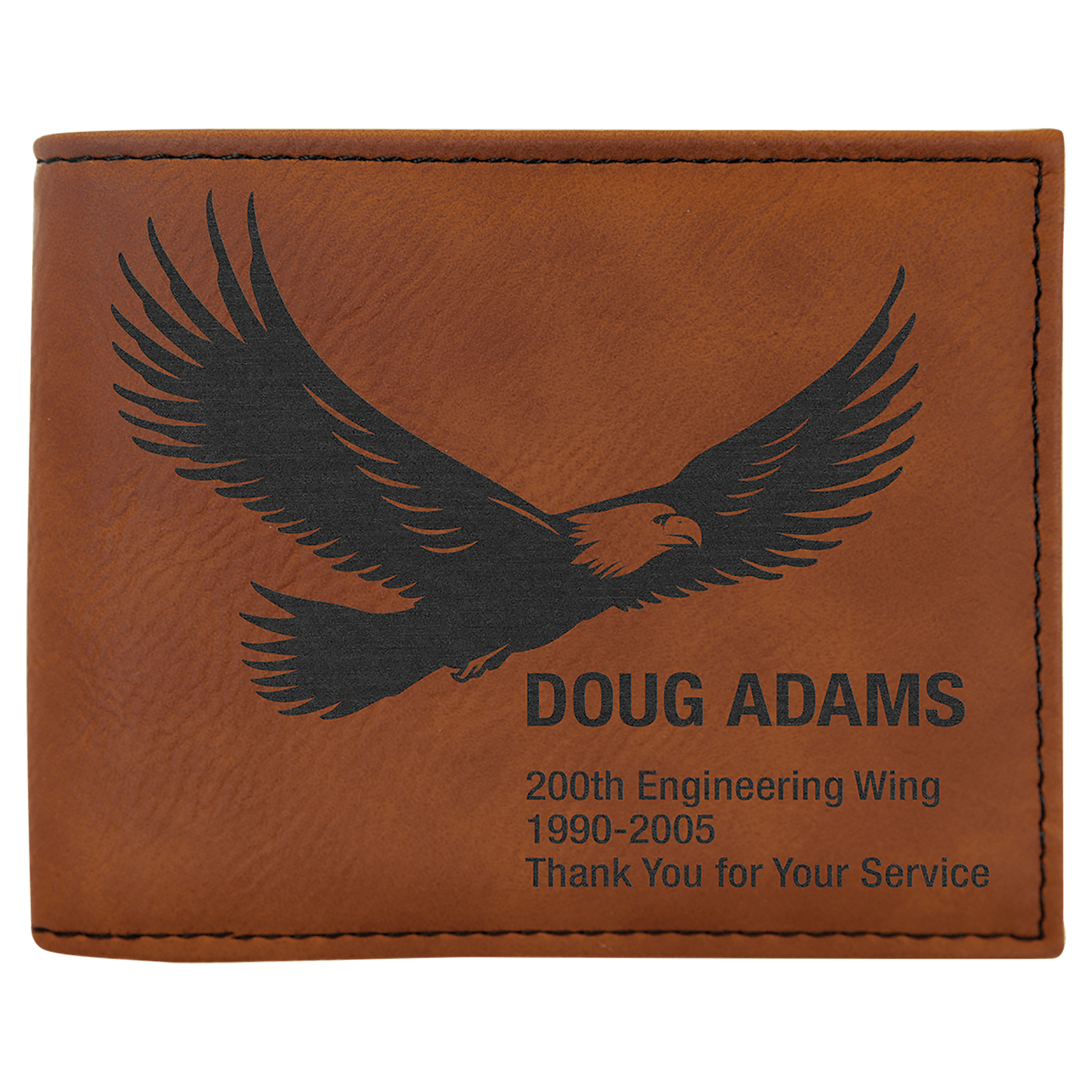 Custom Engraved Bifold Wallet w/Flip ID - Prim in Proper