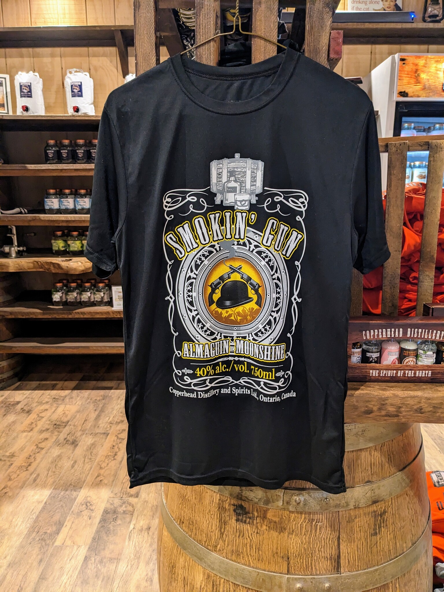 BLACK SMOKIN' GUN T-SHIRT - COPPERHEAD DISTILLERY