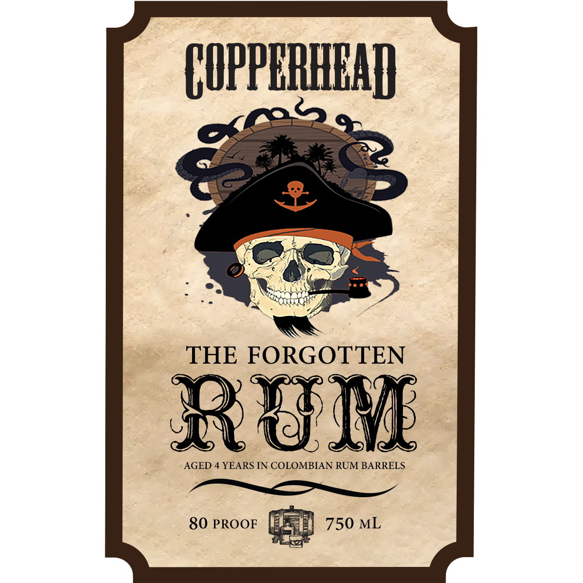 FORGOTTEN RUM COLLECTOR LABEL - COPPERHEAD DISTILLERY