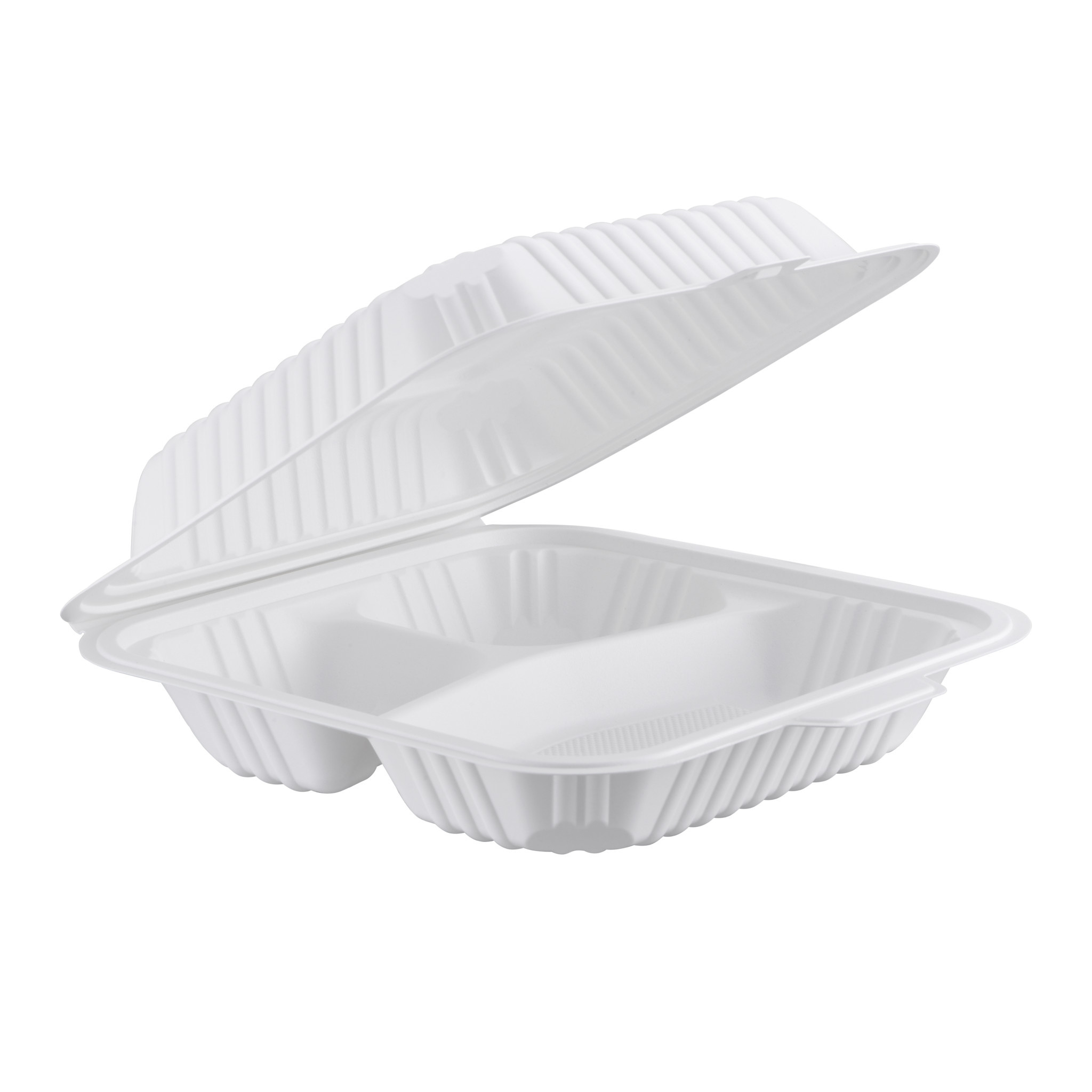 Clamshell MFPP Container 3-compartment, Center Slide, 9" x 9", 150pc ...