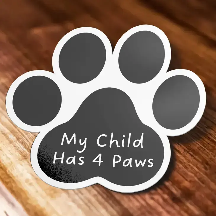 My Child Has Four Paws Dog Paw Sticker - Neesh LLC