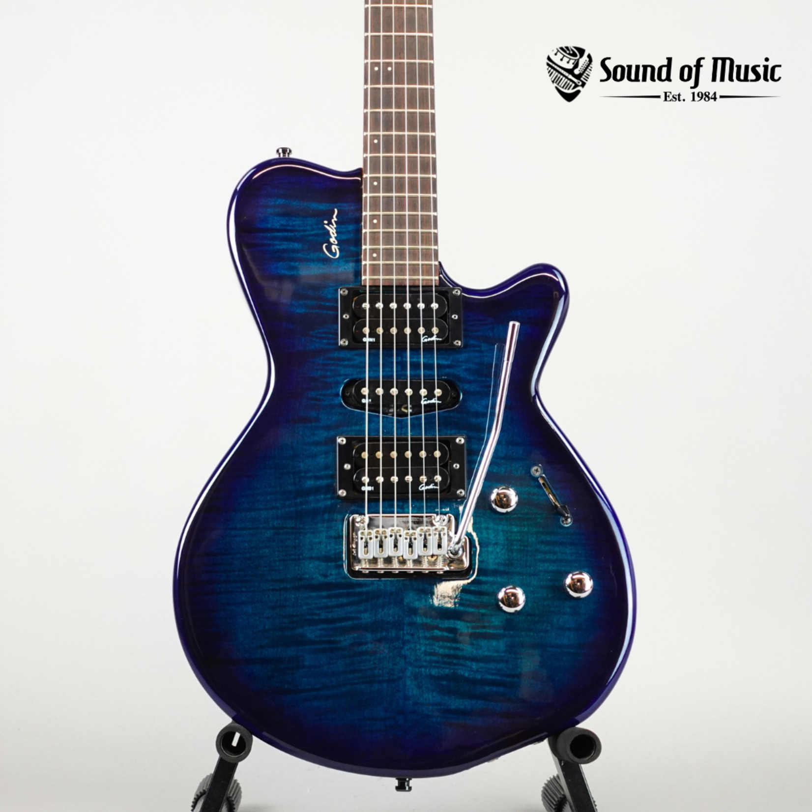Godin Solidac Electric Guitar W/Gig Bag - Transparent Blue (Used ...