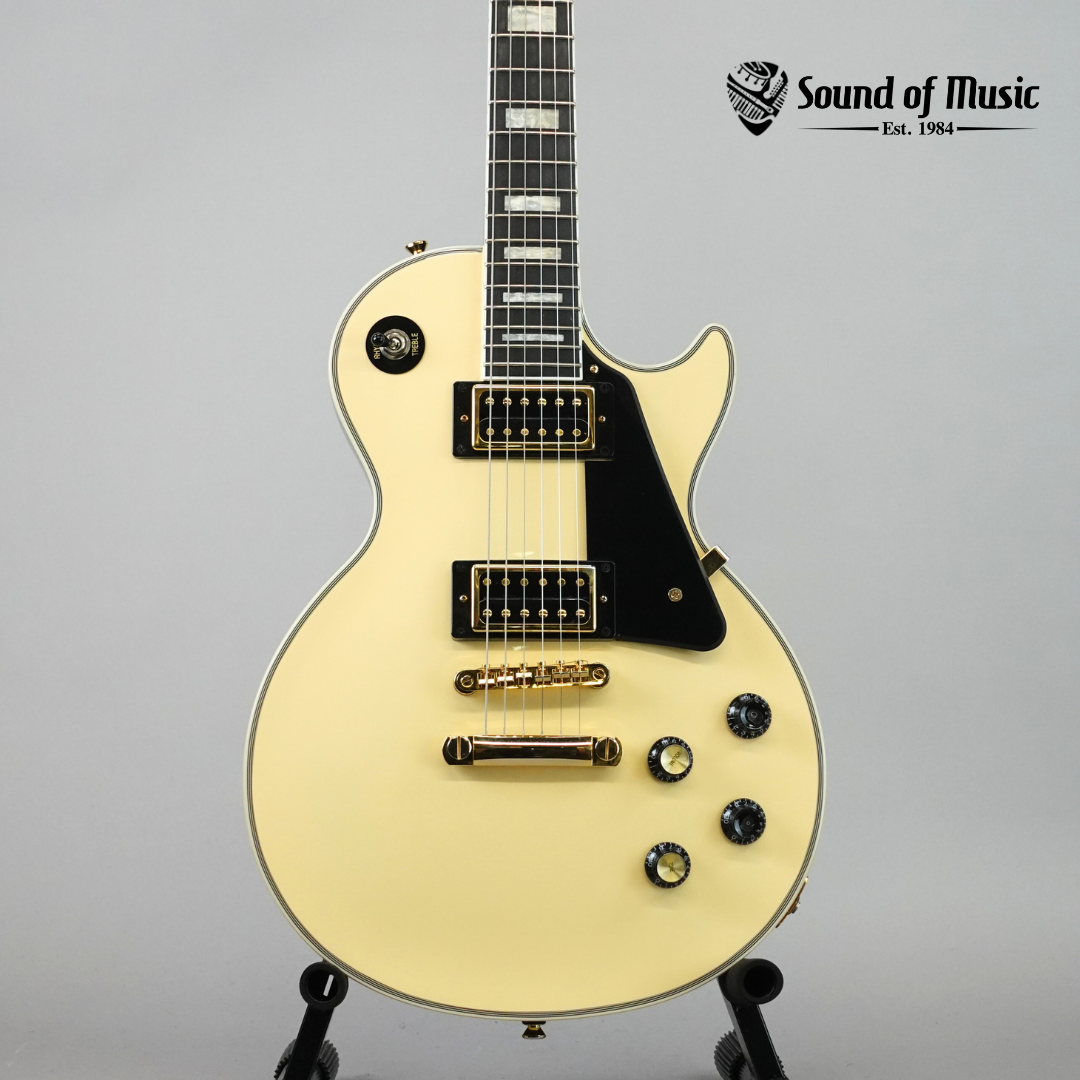 Epiphone Les Paul Custom Blackback Electric Guitar - Antique Ivory ...