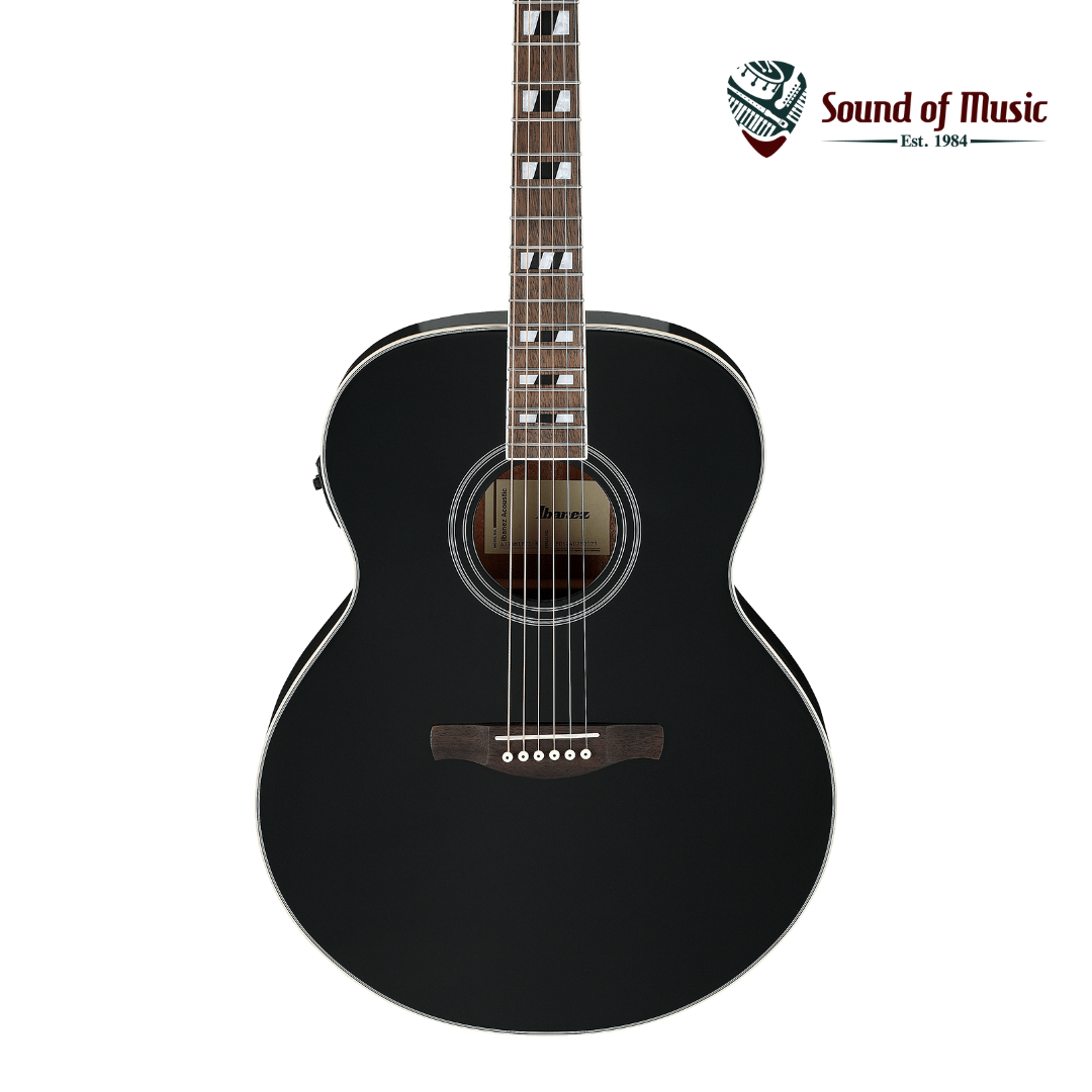 Ibanez AJ70M1E Artwood Jumbo Acoustic-Electric Guitar - Black High ...