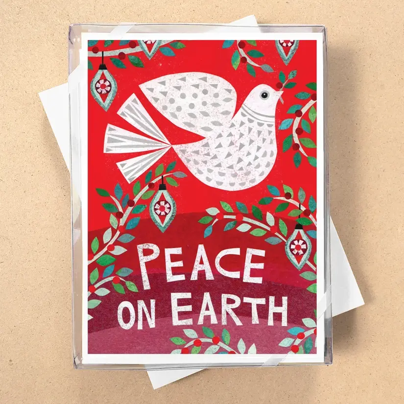 Red Peace Dove Boxed Holiday Cards - Maxima Gift and Book Center