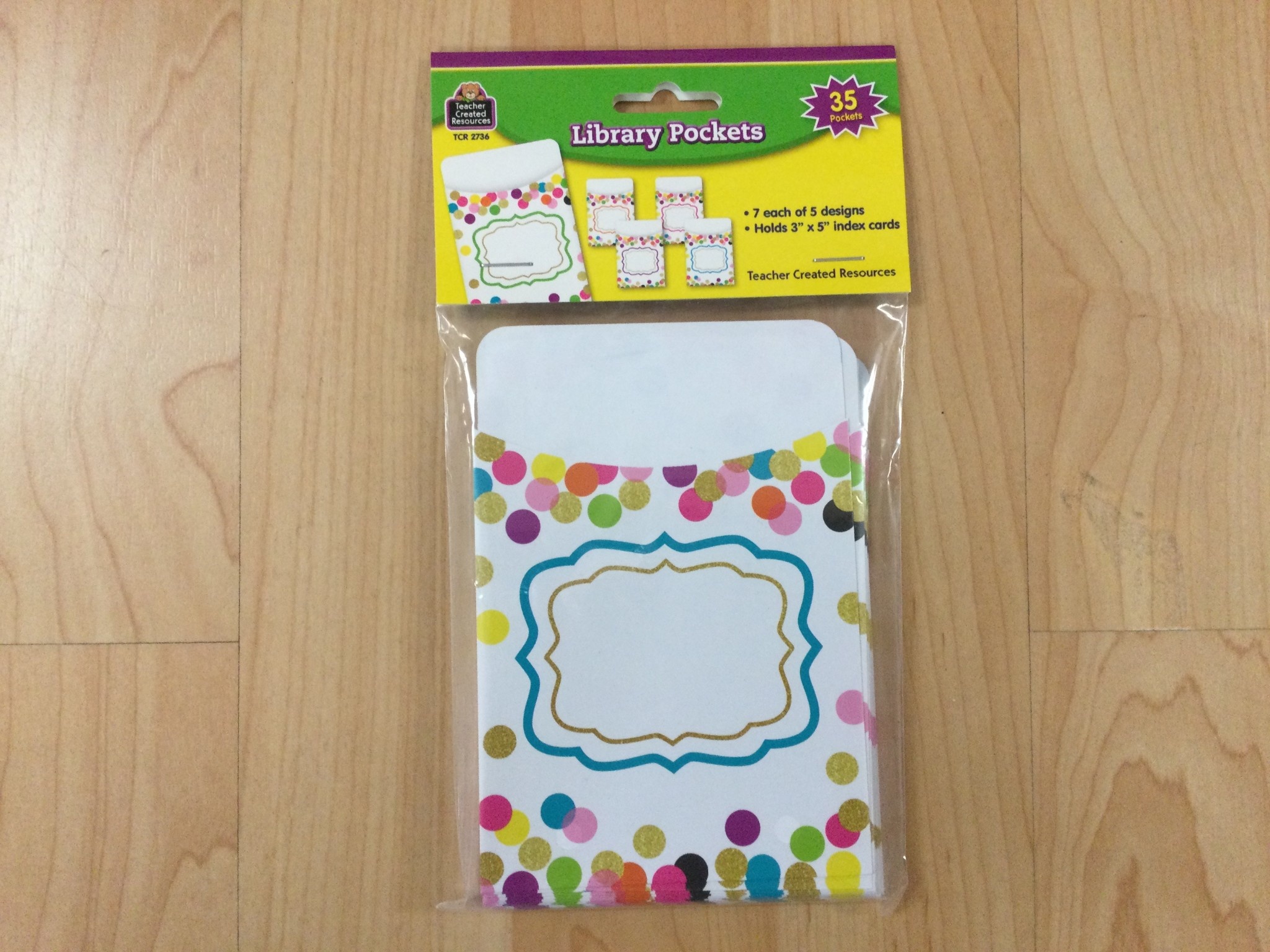 Confetti Library Pockets 35pc - School Spot