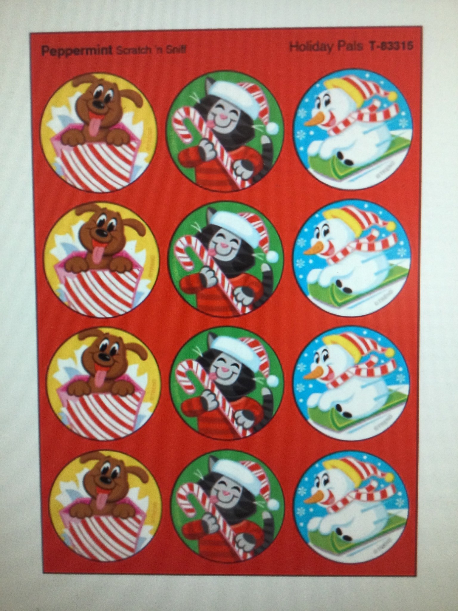 Holiday Pals Peppermint Sticker Holiday Pals Scratch 'n Sniff ...