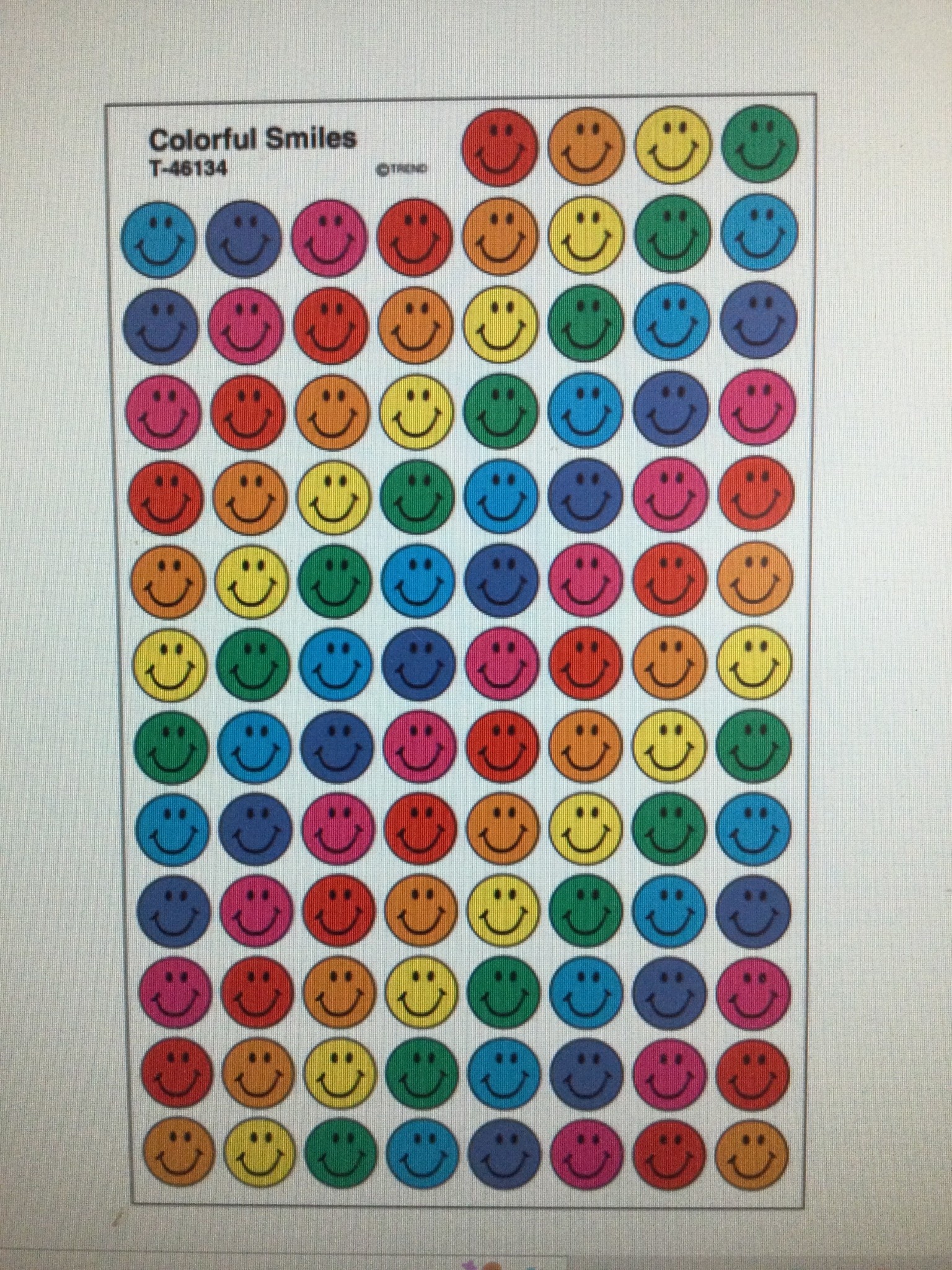 Rainbow Smiley Mini Stickers Rainbow Smiley Mini Stickers 8 sheets ...