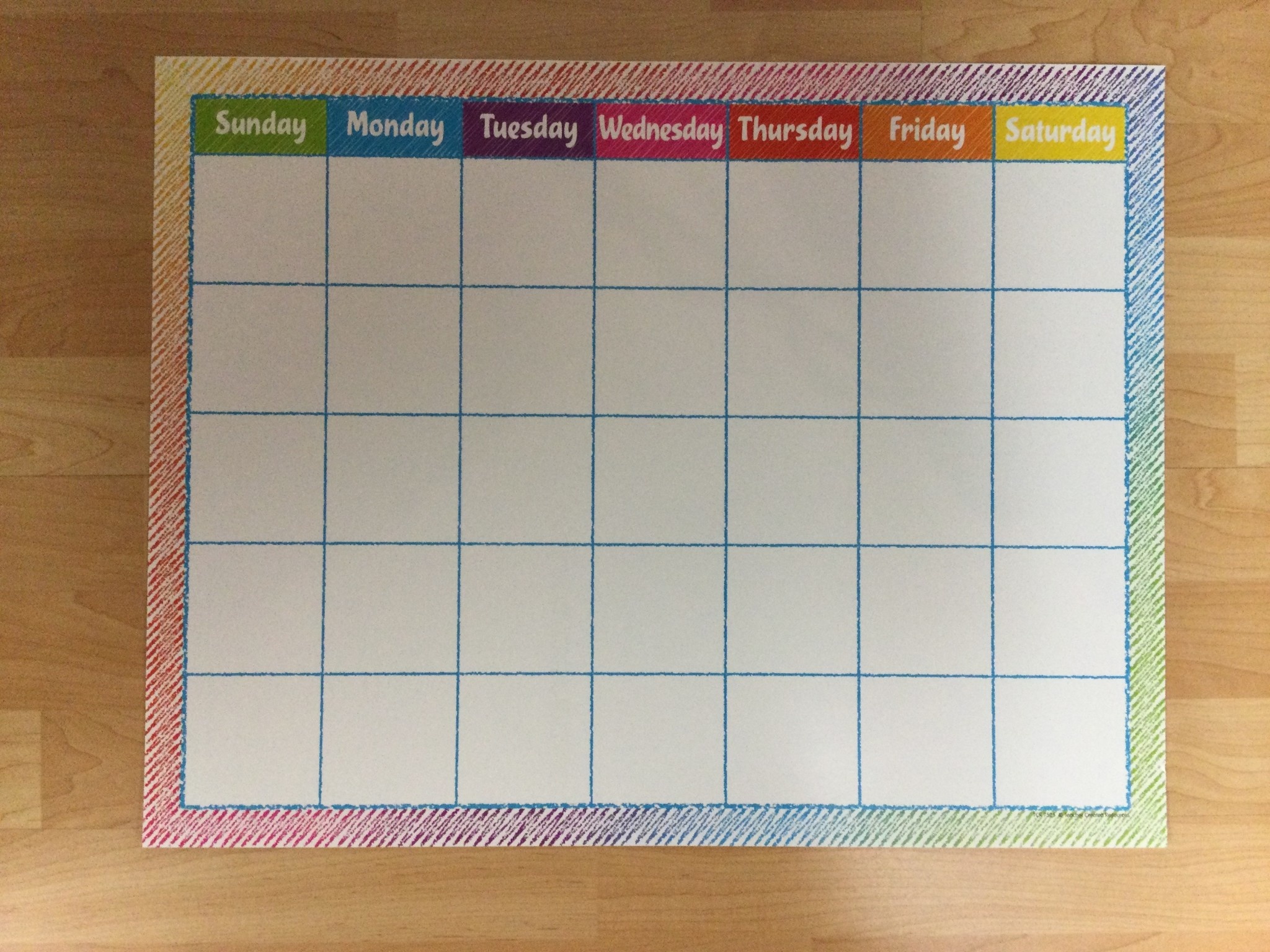 Colorful Scribble Calendar Char Colorful Scribble Calendar Chart ...