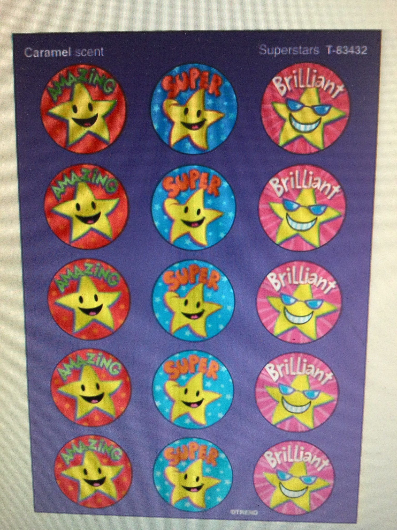 Caramel Stars Stinky Stickers Superstars Caramel Scratch 'n Sniff ...