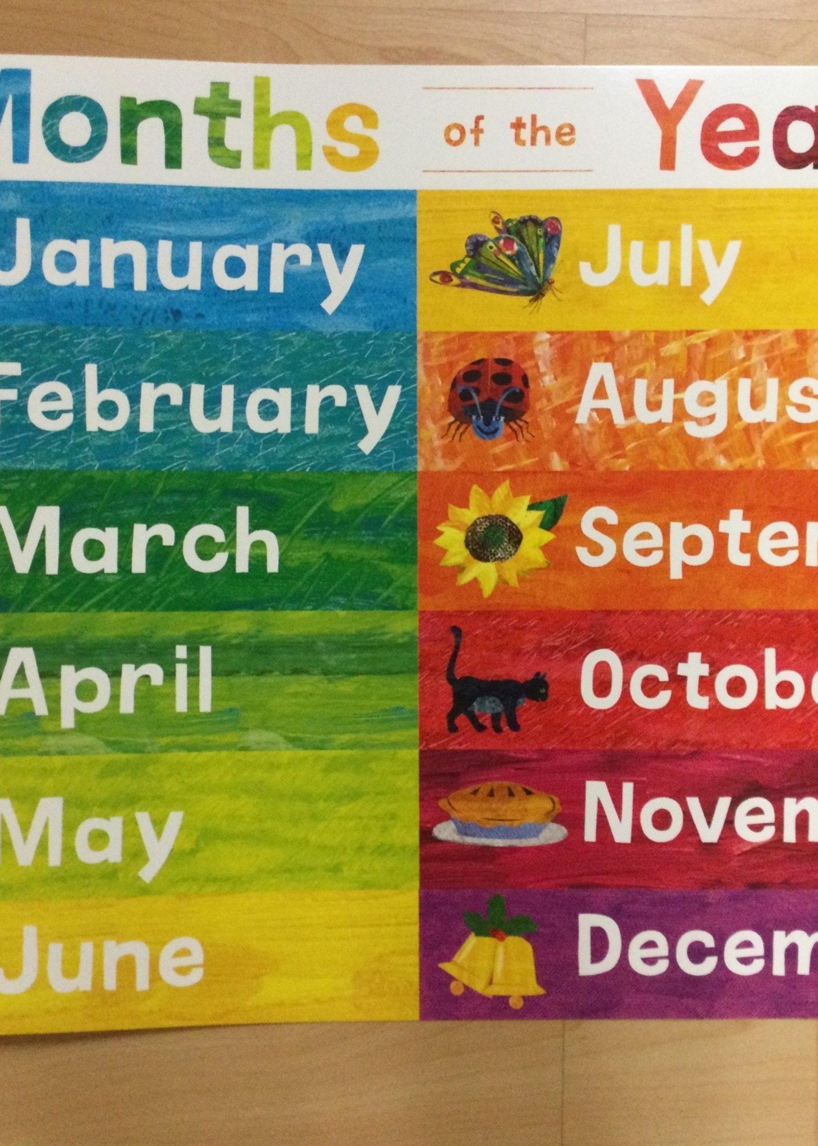 Eric Carle Months Of The Year Eric Carle Months Of The Year Chart