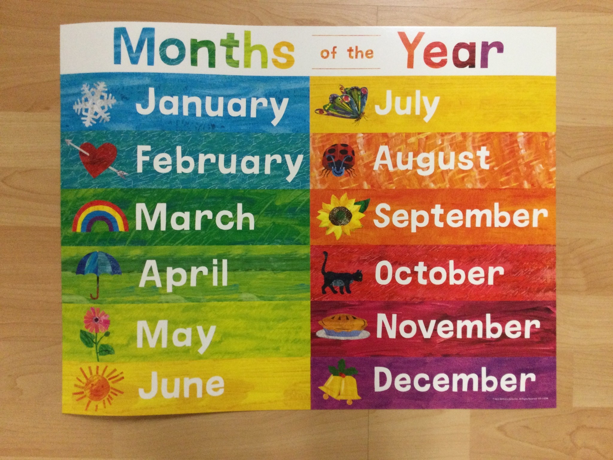 Eric Carle Months of the Year Eric Carle Months of the Year Chart ...