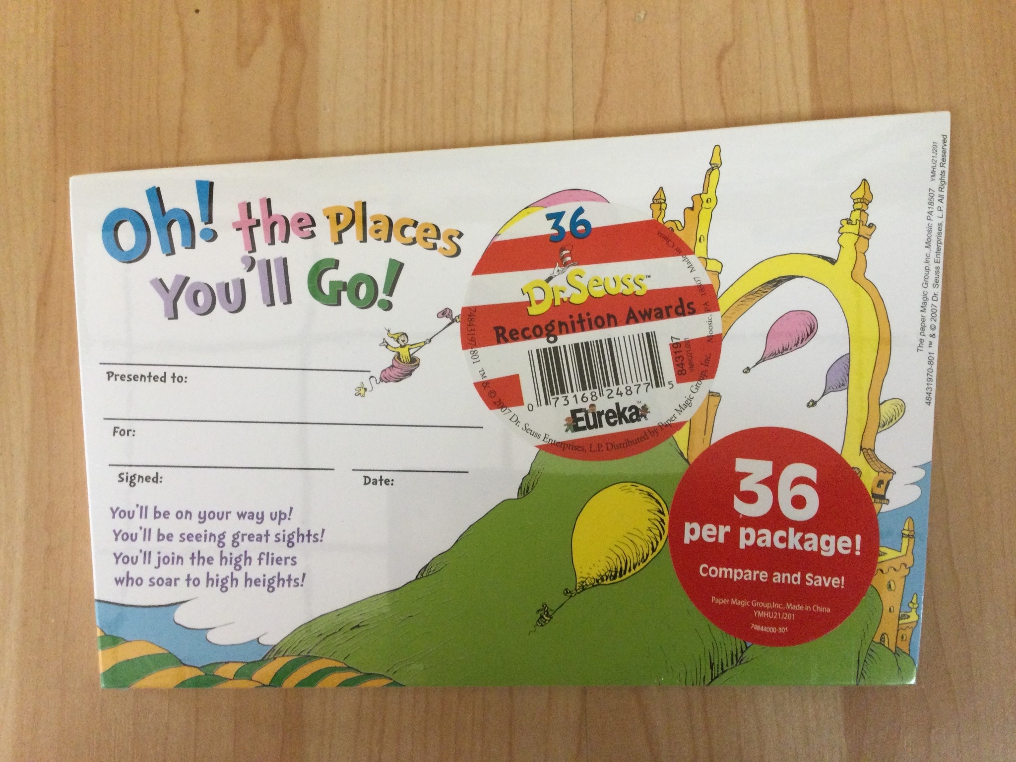 Oh the Places You'll Go! Awards Oh the Places You'll Go! Awards ...