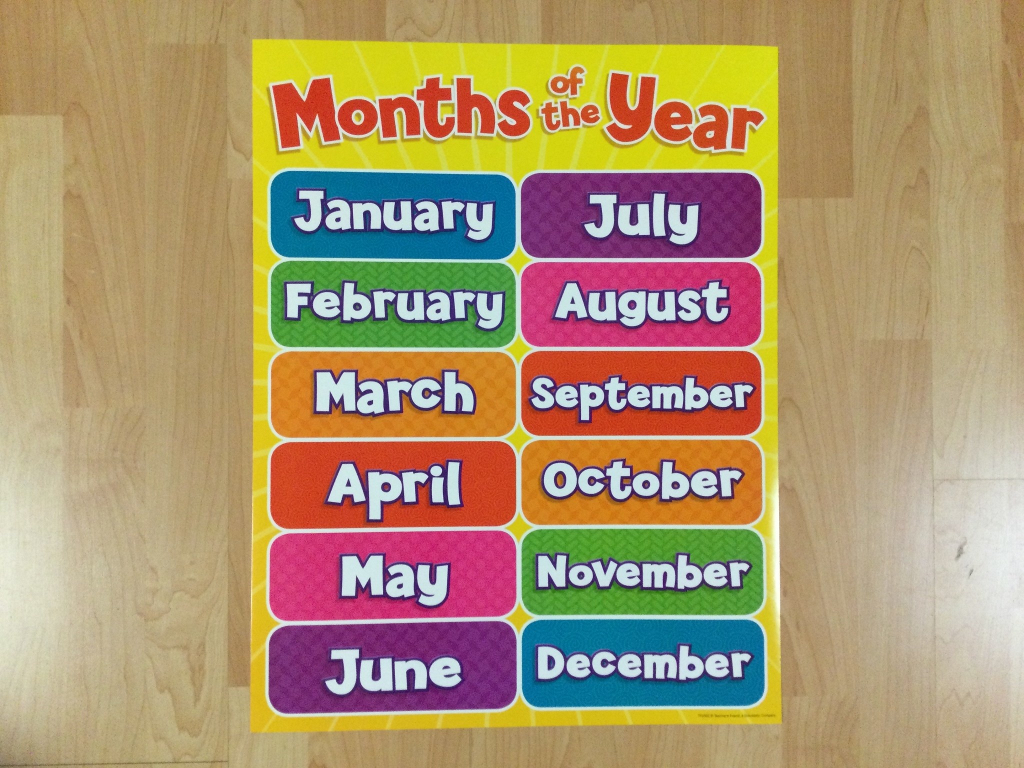 Months of the Year Chart Months of the Year Chart - School Spot