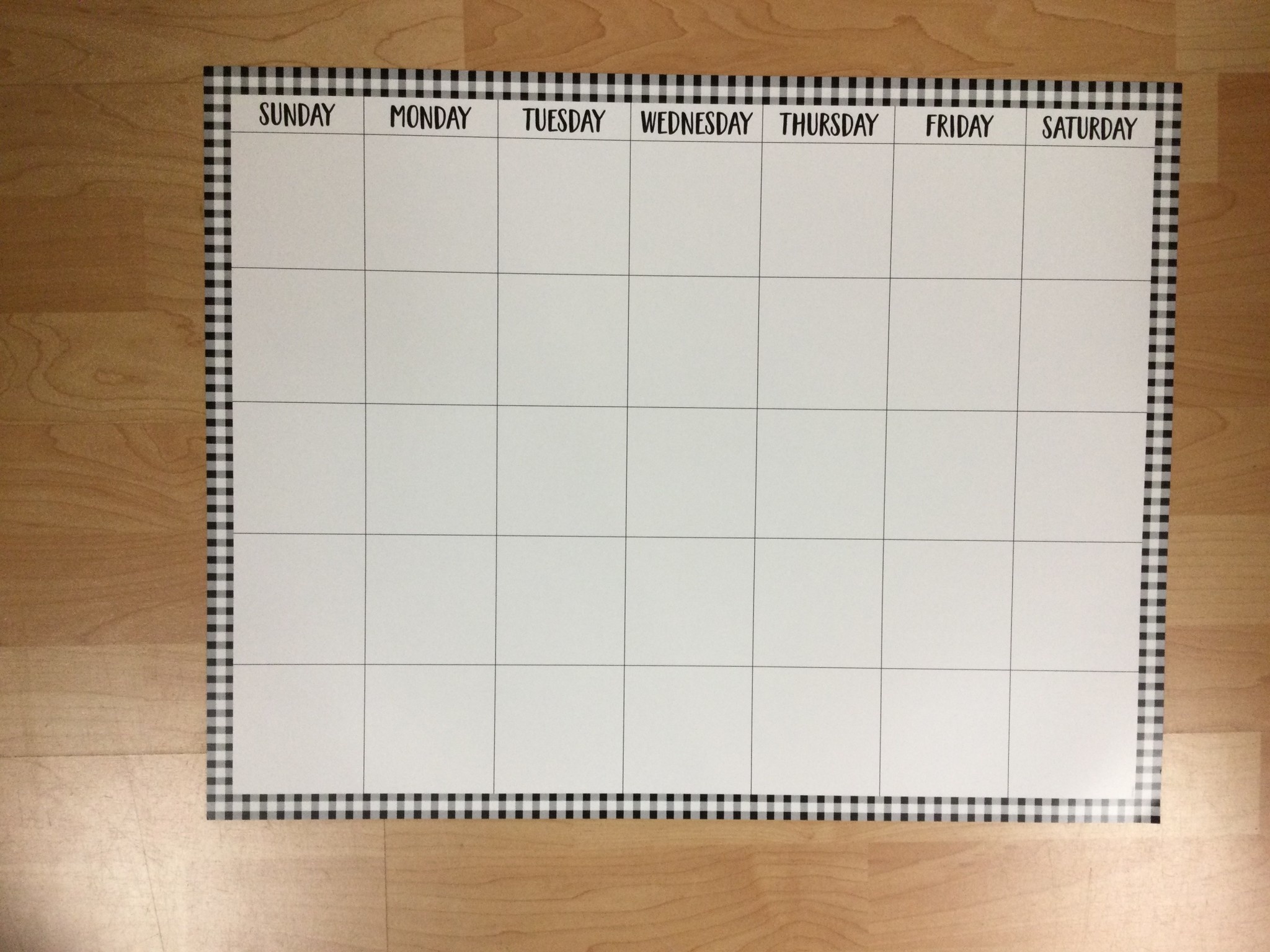 Buffalo Check Calendar Chart - School Spot