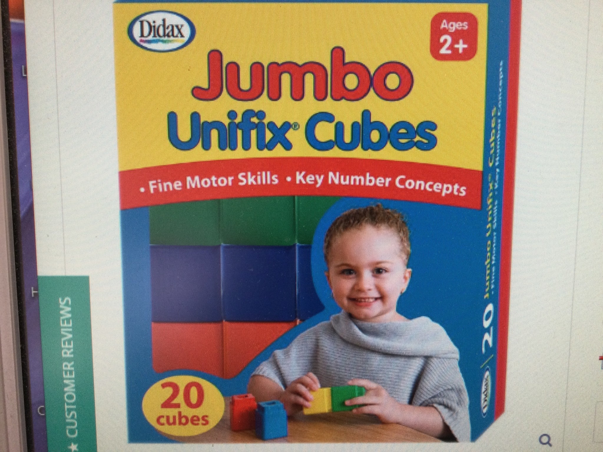 Jumbo Unifix Cubes-20 Cubes - School Spot