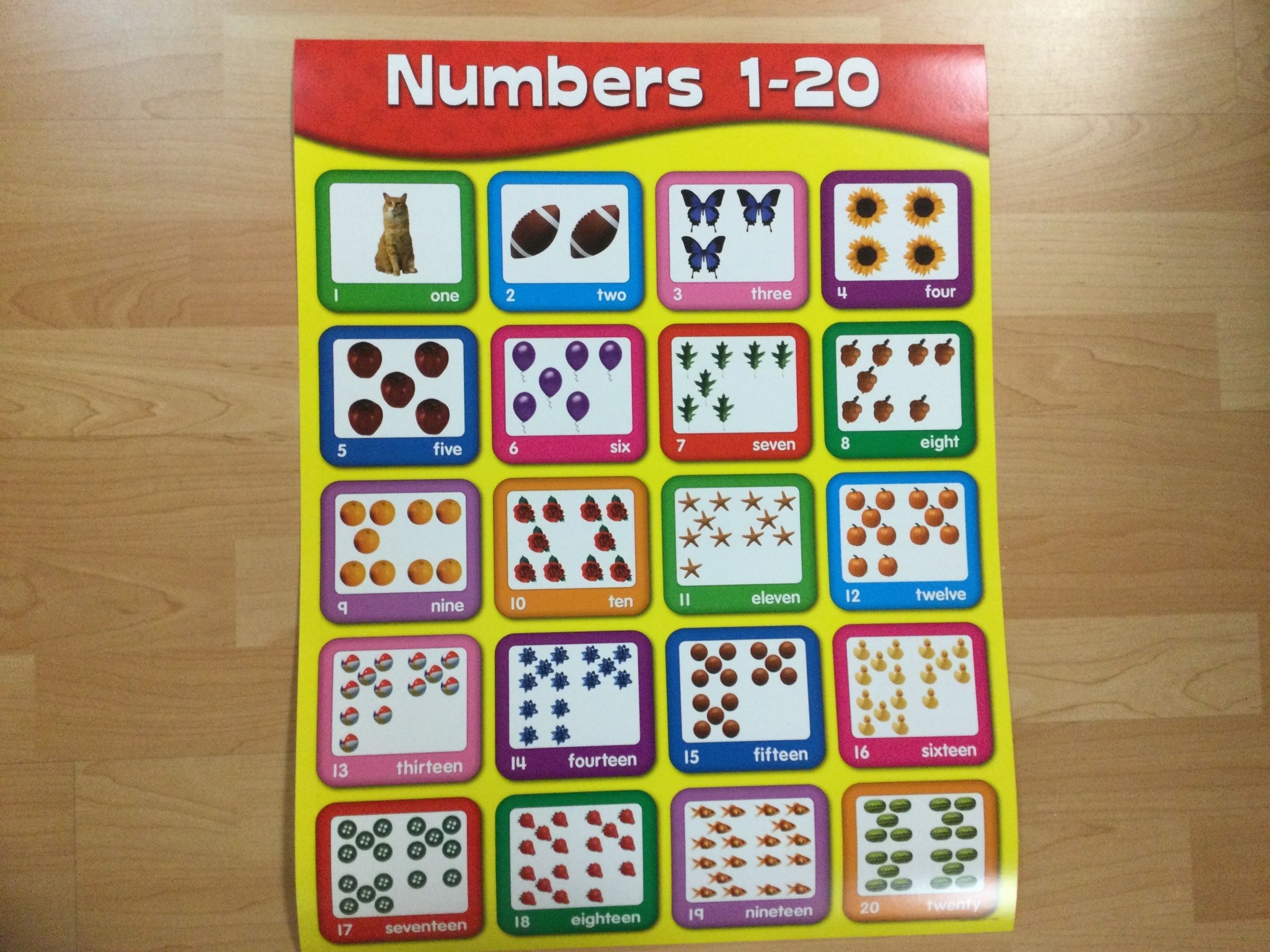 Numbers 1-20 Photo Chart - School Spot