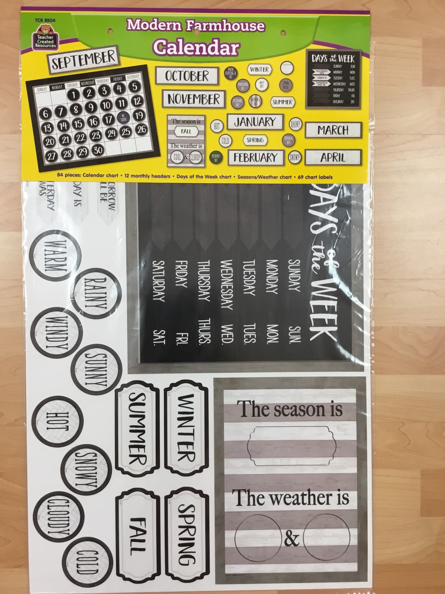 Modern Farmhouse Calendar Bulletin Board - School Spot