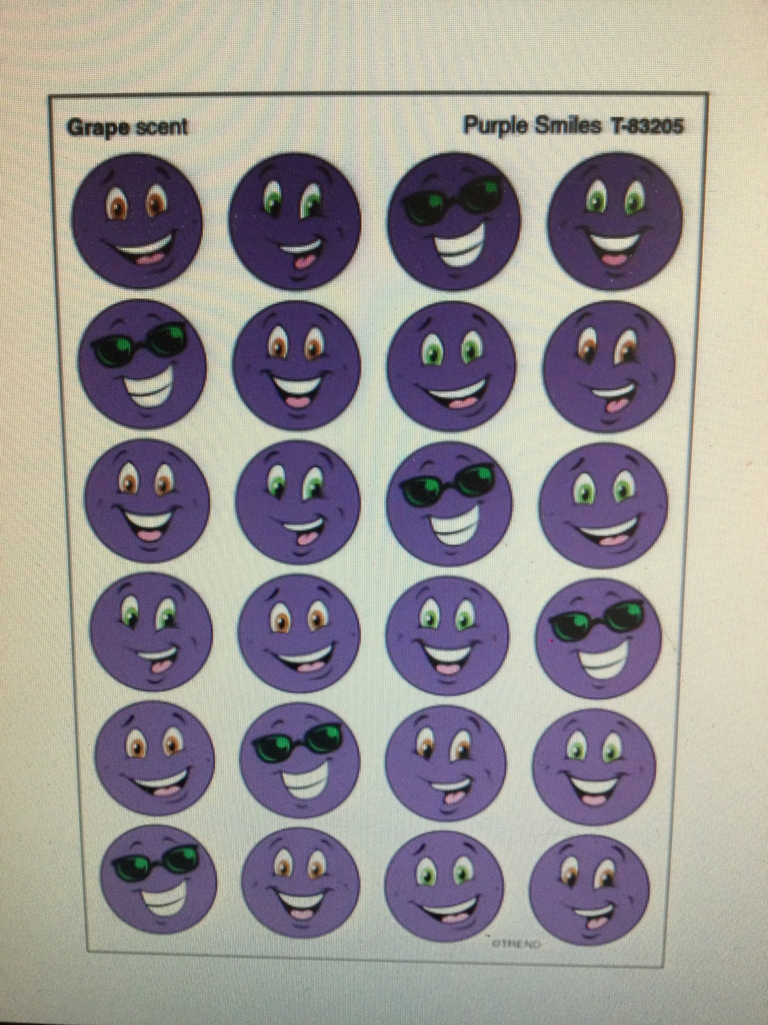 Purple Smiles Stinky Stickers - School Spot
