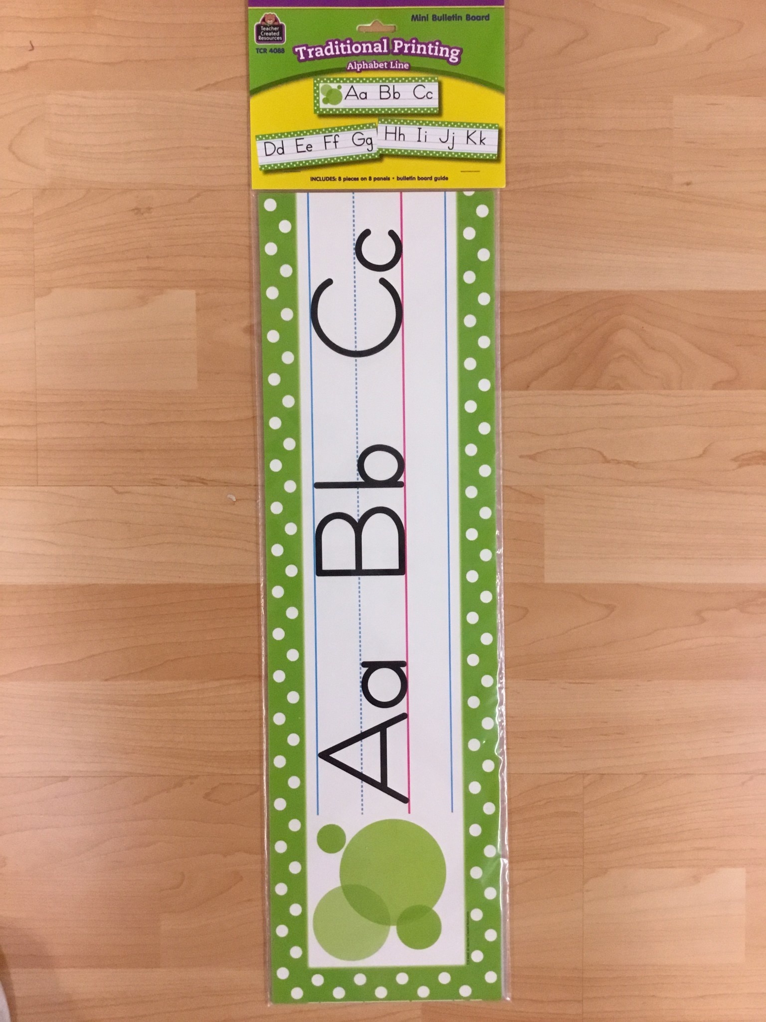 Lime Polka Dot Manuscript Alphabet Line - School Spot