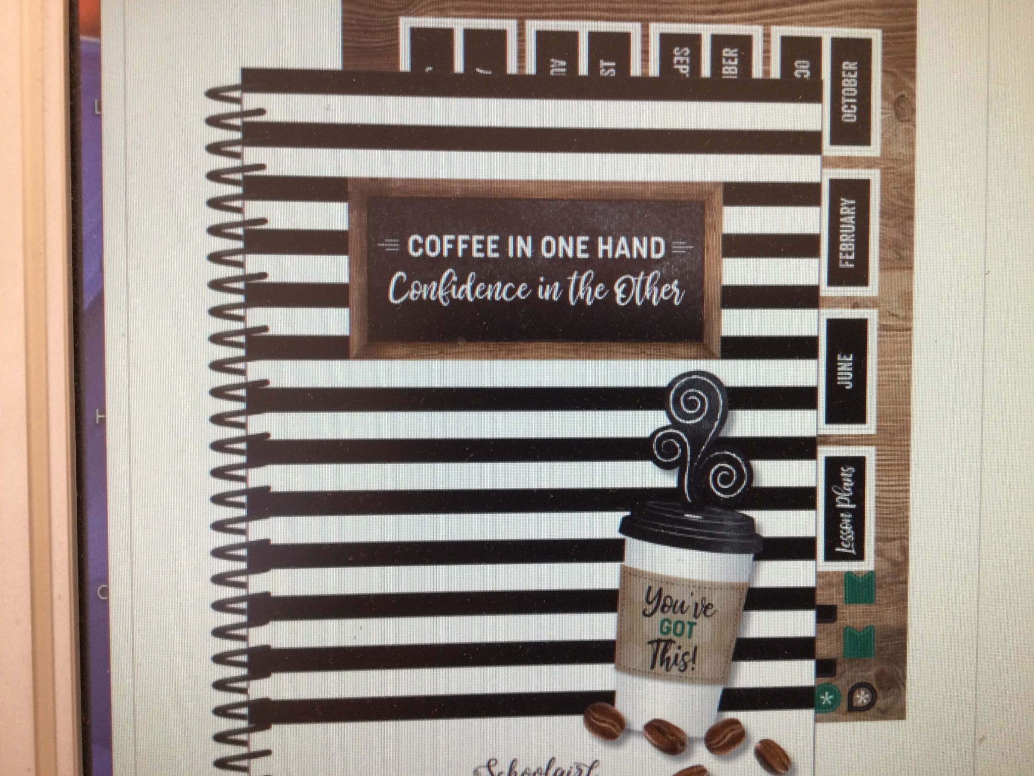 Schoolgirl Style Industrial Cafe Teacher Planner - School Spot