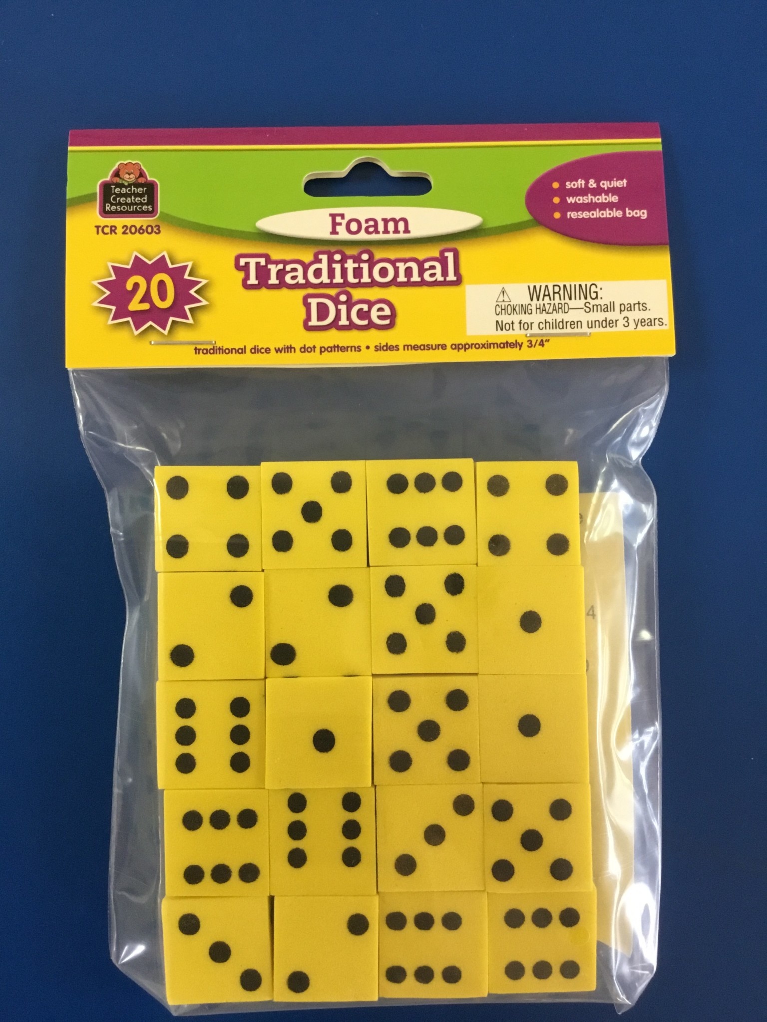 20 Traditional Foam Dice - School Spot
