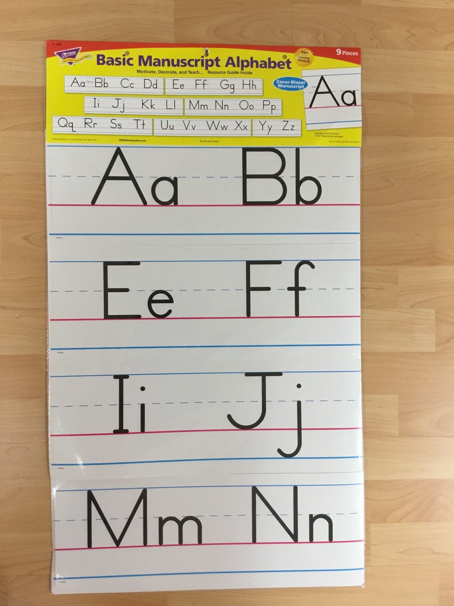 Basic Alphabet Zaner Bloser Manuscript Bulletin Board - School Spot