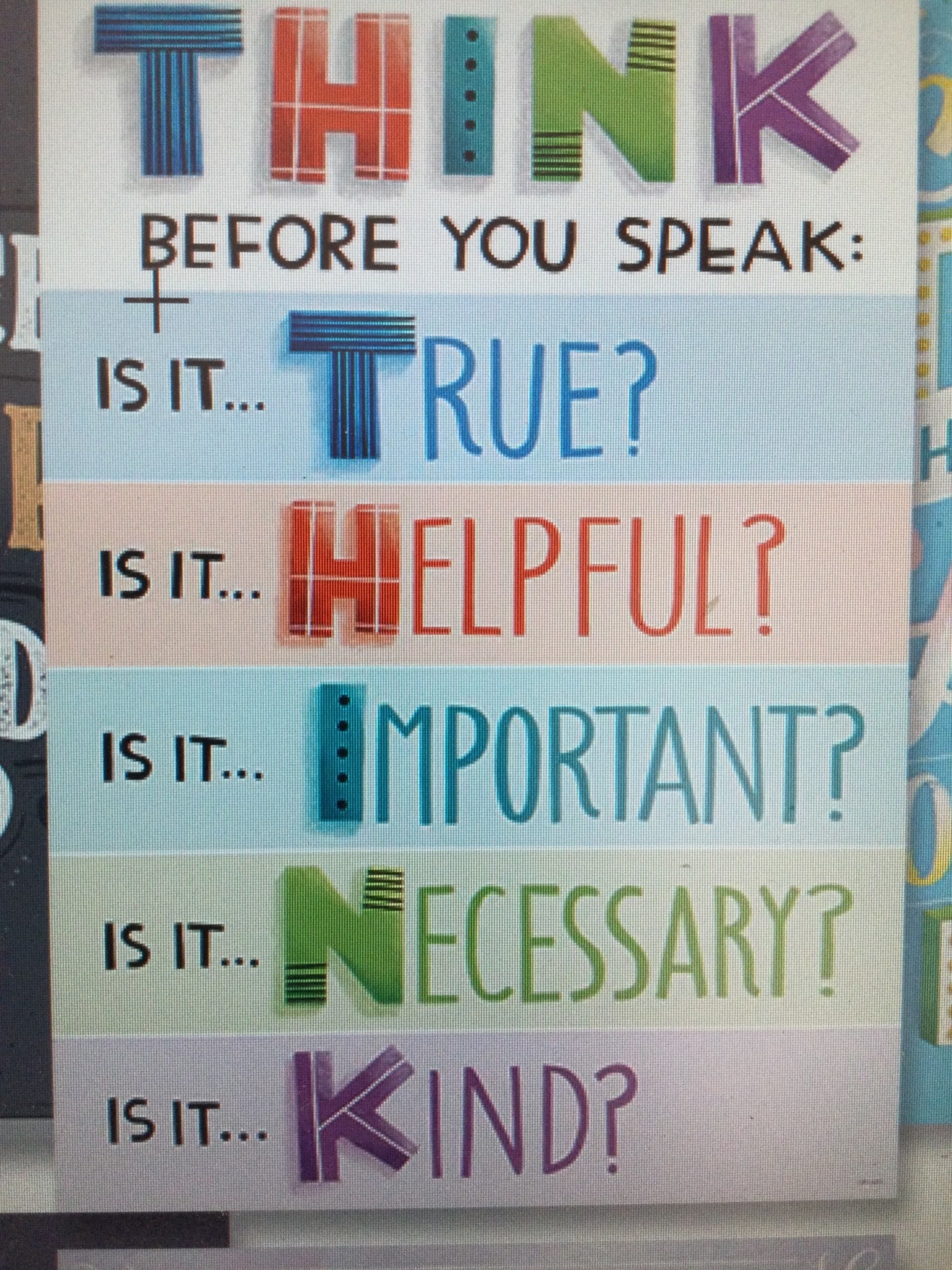 Think Before You Speak Poster - School Spot